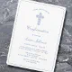 Simple Ornate Blue Cross Confirmation Invitation | Zazzle