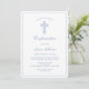 Simple Ornate Blue Cross Confirmation Invitation | Zazzle