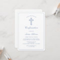 Simple Ornate Blue Cross Confirmation Invitation | Zazzle