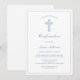 Simple Ornate Blue Cross Confirmation Invitation | Zazzle
