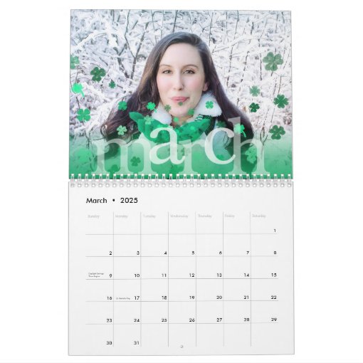 Simple Overlay Family Photos Calendar | Zazzle