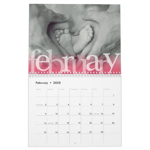 Simple Overlay Family Photos Calendar | Zazzle