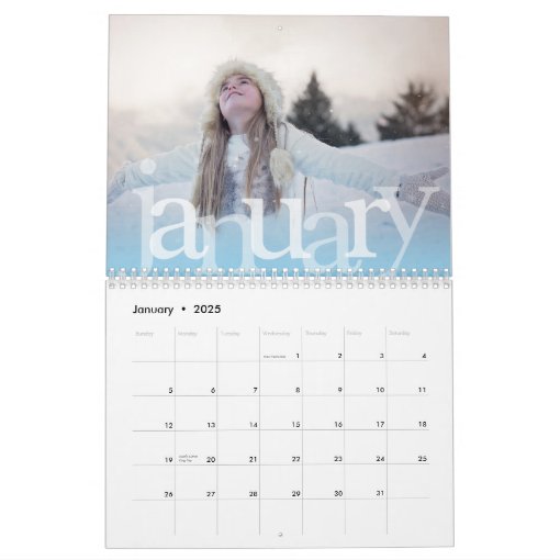 Simple Overlay Family Photos Calendar | Zazzle