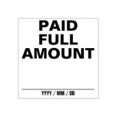 Simple "PAID FULL AMOUNT" Rubber Stamp | Zazzle