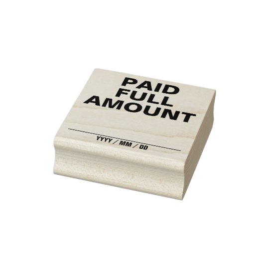 Simple "PAID FULL AMOUNT" Rubber Stamp | Zazzle.com