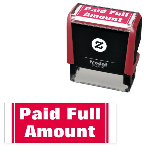 Simple "Paid Full Amount" Rubber Stamp | Zazzle