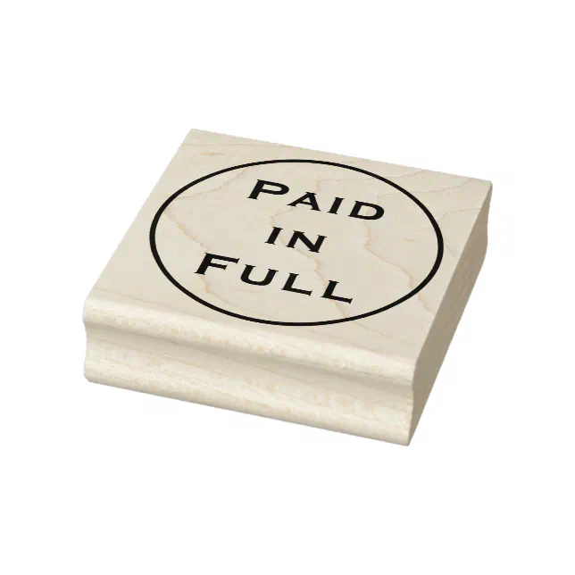 Simple "Paid in Full" Rubber Stamp | Zazzle