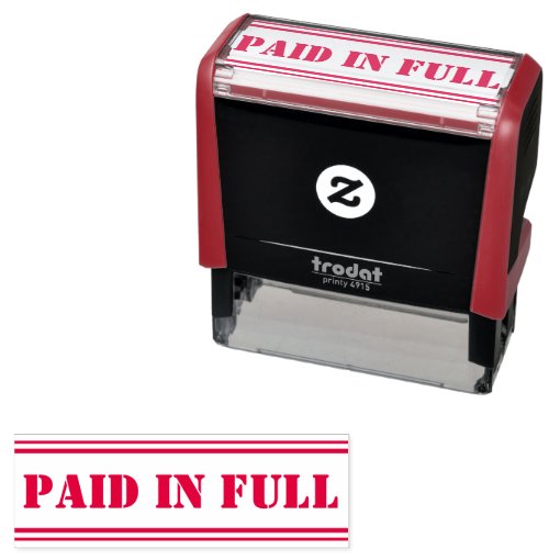 Simple "Paid In Full" Rubber Stamp | Zazzle