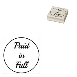 Simple "Paid in Full" Rubber Stamp | Zazzle