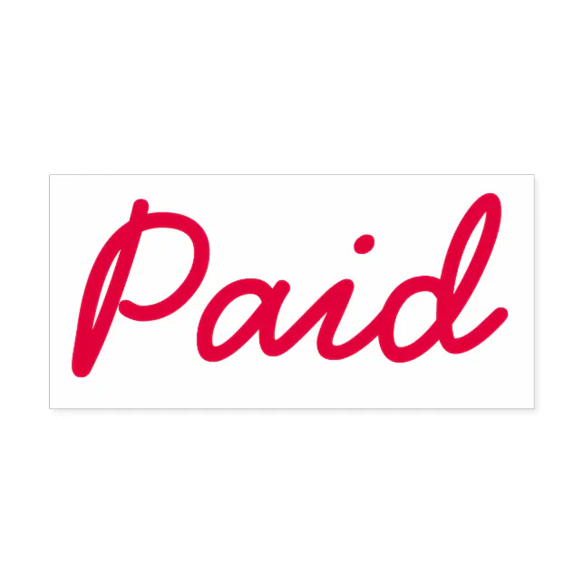 Simple "Paid" Rubber Stamp | Zazzle