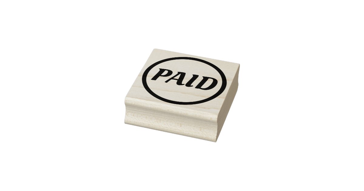 Simple "PAID" Rubber Stamp | Zazzle