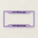 Simple Pale Purple Add Messages Text Template License Plate Frame | Zazzle
