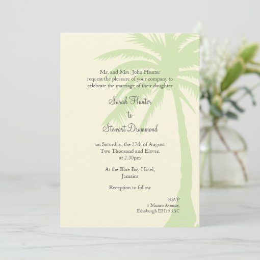 Simple Palm Tree Wedding Invitation | Zazzle