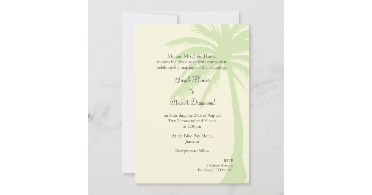 Simple Palm Tree Wedding Invitation | Zazzle