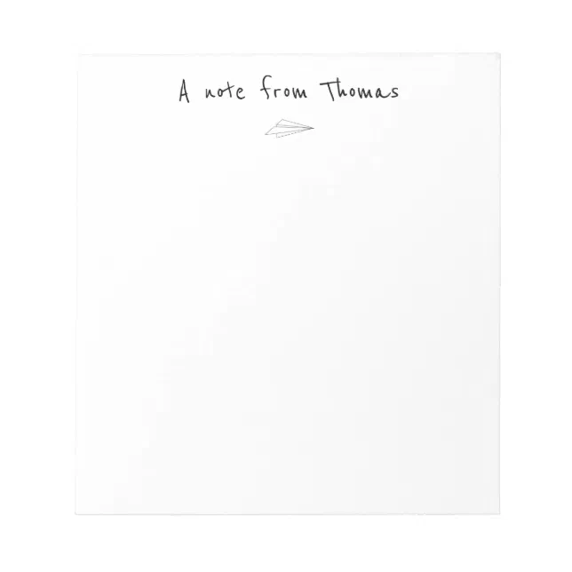 Simple Paper Airplane Notepad | Zazzle