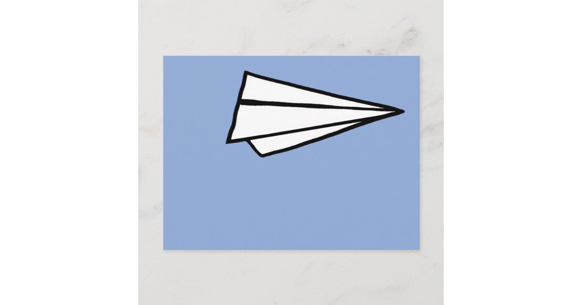 simple paper airplane postcard | Zazzle