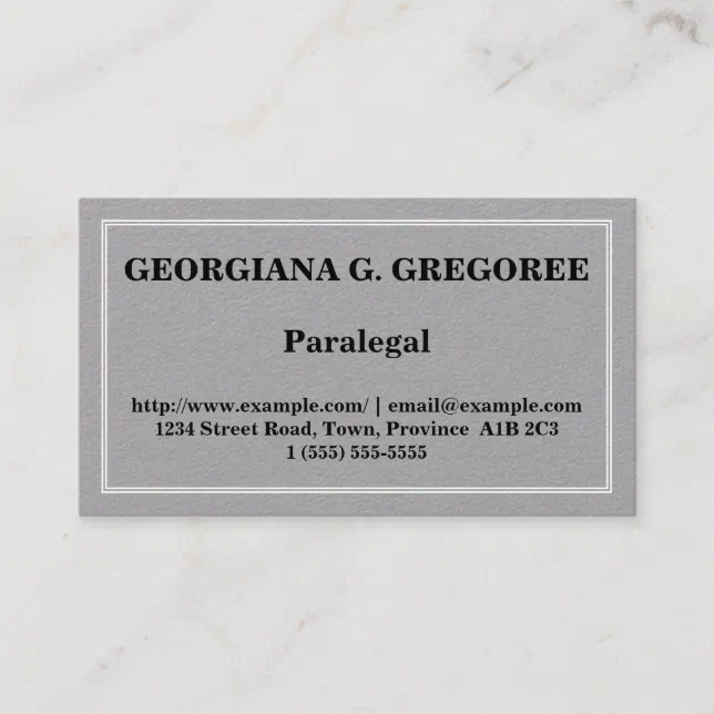 Simple Paralegal Business Card | Zazzle