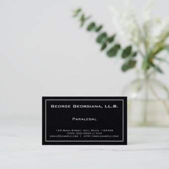Simple Paralegal Business Card | Zazzle