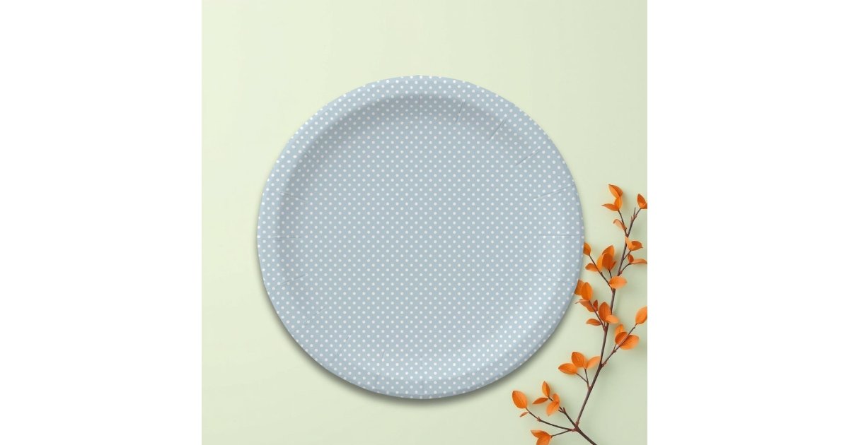 Simple Pastel Blue Polka Dot Paper Plates | Zazzle