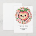 Simple Pastel Peach Birthday Thank You Card | Zazzle