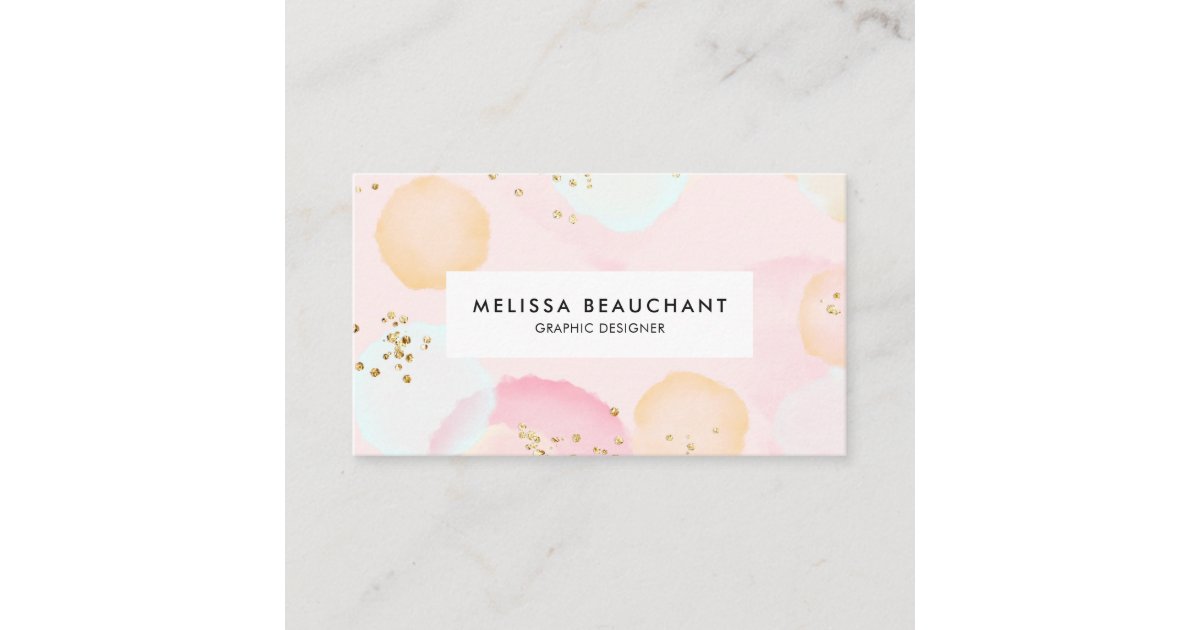 Simple Pastel Watercolor Splash Business Card | Zazzle