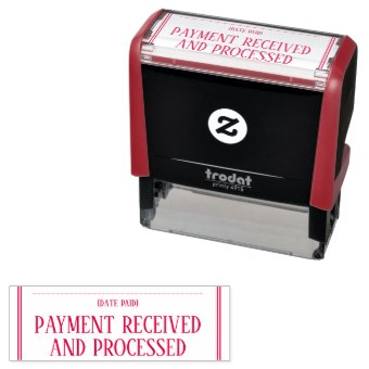 Simple "PAYMENT RECEIVED AND PROCESSED" Self-inking Stamp | Zazzle