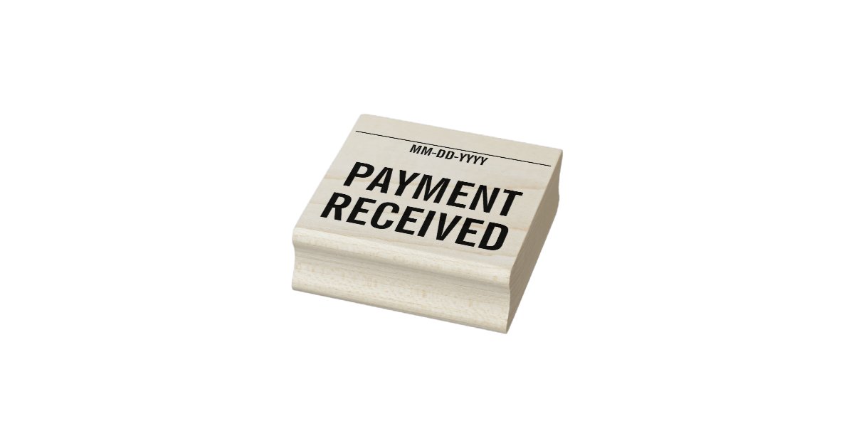 Simple "PAYMENT RECEIVED" Rubber Stamp | Zazzle