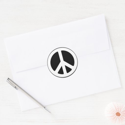 Simple Peace Sign Classic Round Sticker | Zazzle