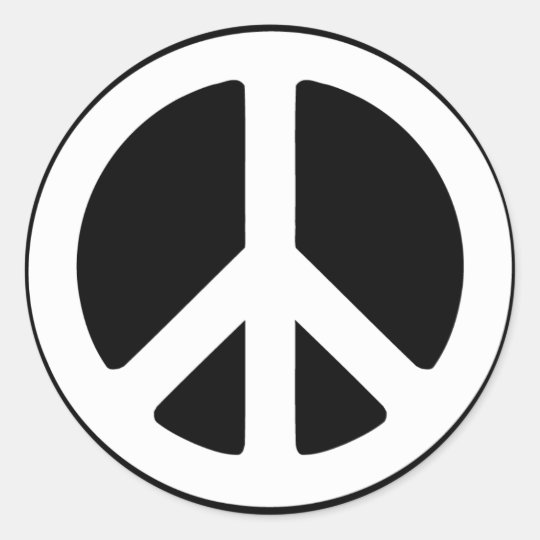 Simple Peace Sign Classic Round Sticker | Zazzle.com