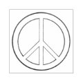 Simple Peace Sign Outline Drawing on Rubber Stamps | Zazzle