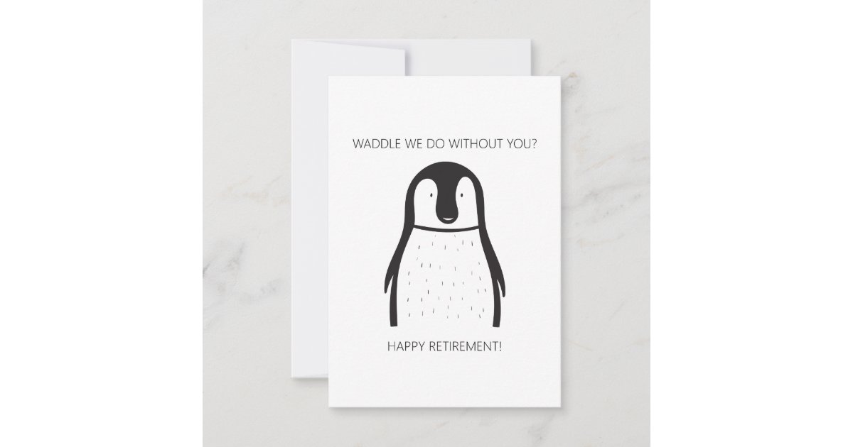 Simple "Penguin" Retirement Card | Zazzle