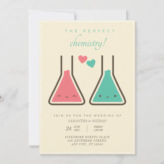 Simple Perfect Chemistry Wedding Invitation | Zazzle