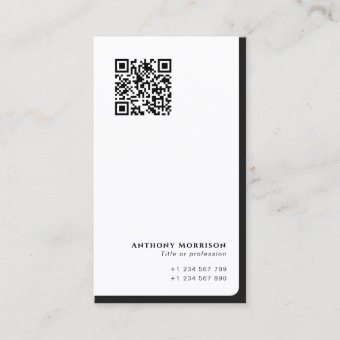 Simple personal professional QR code networking Business Card | Zazzle