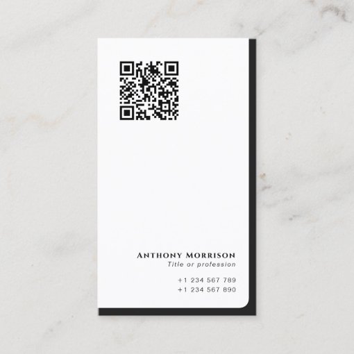 Simple personal professional QR code networking Business Card | Zazzle