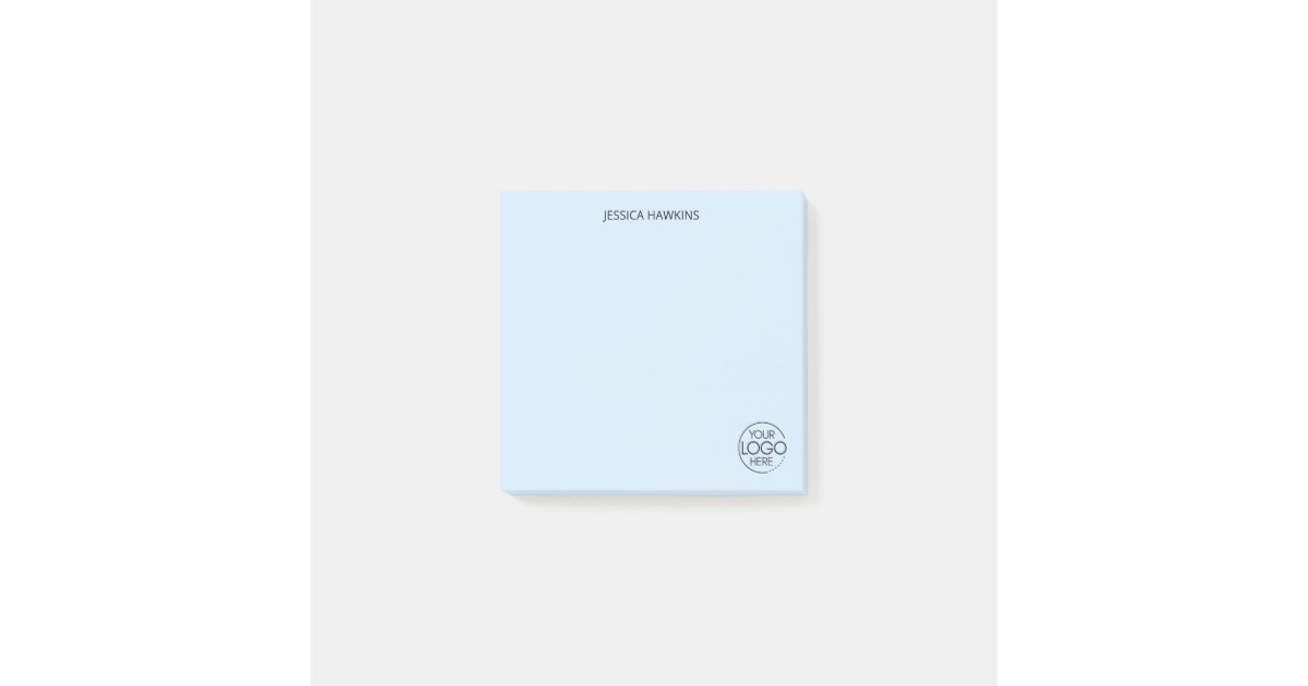 Simple Personal Stationery Logo Pale Blue Post-it Notes | Zazzle