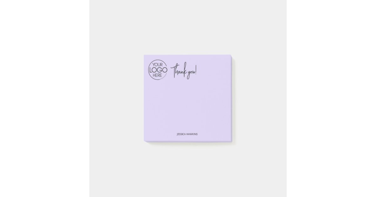 Simple Personal Stationery Thank You Light Purple Post-it Notes | Zazzle
