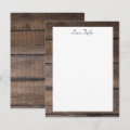 Simple Personalised Rustic Wood Stationery Flat Note Card | Zazzle