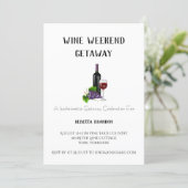 Simple Personalised Wine Weekend Getaway Invite | Zazzle