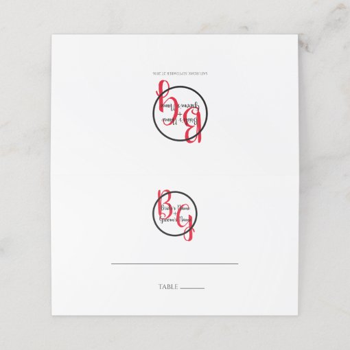 Simple Personalized Initials Wedding Place Card | Zazzle