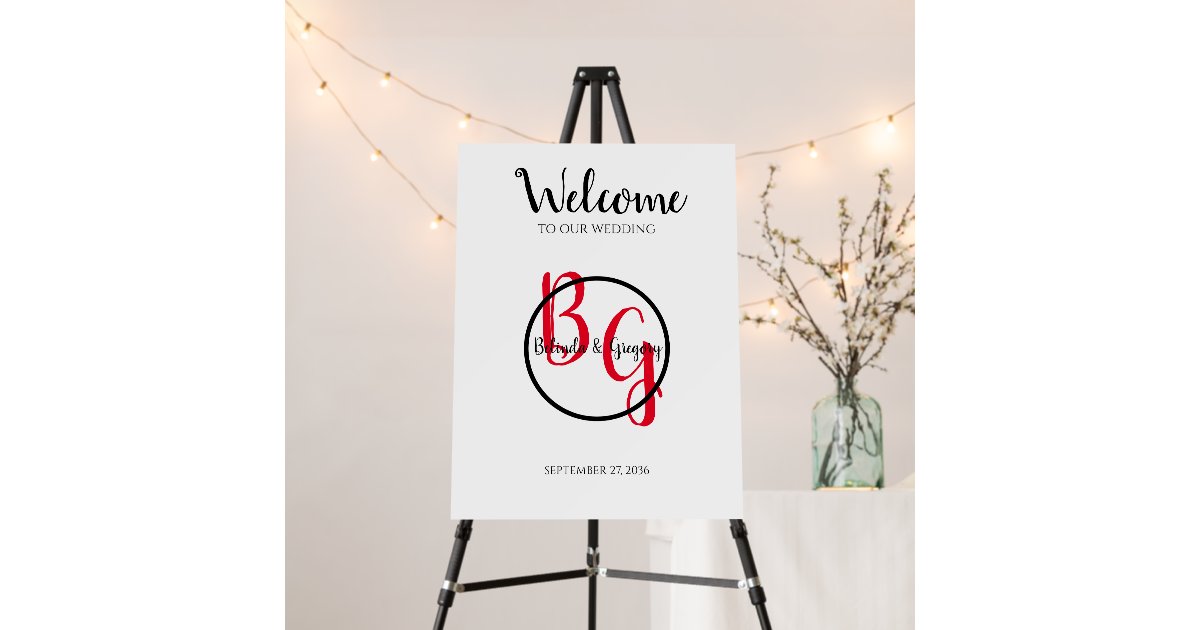 Simple Personalized Initials Wedding Welcome Sign | Zazzle