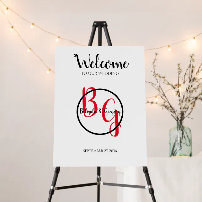 Simple Personalized Initials Wedding Welcome Sign | Zazzle