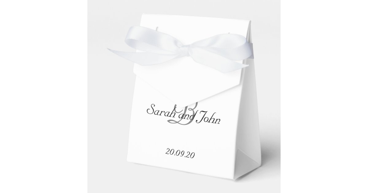 Simple Personalized Monogram Wedding Favor Box | Zazzle