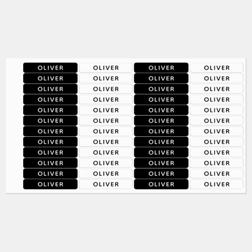 Simple Personalized Name School Kids Clothing Labels | Zazzle