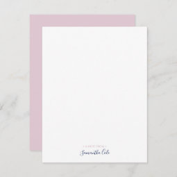 Simple Personalized Stationery Flat Note Card | Zazzle