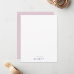 Simple Personalized Stationery Flat Note Card | Zazzle
