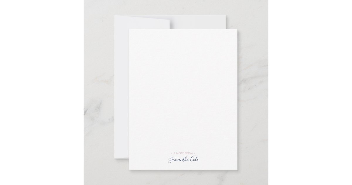 Simple Personalized Stationery Flat Note Card | Zazzle