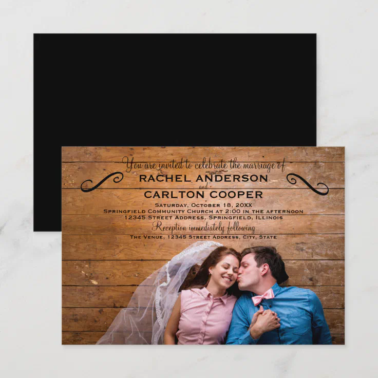 Simple Photo - 3x5 Wedding Invitation | Zazzle