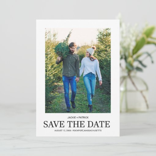 Simple Photo and Typography Wedding Save The Date | Zazzle