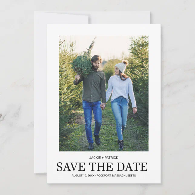 Simple Photo and Typography Wedding Save The Date | Zazzle