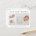 Simple Photo Baby Birth Announcement Thank You Postcard | Zazzle